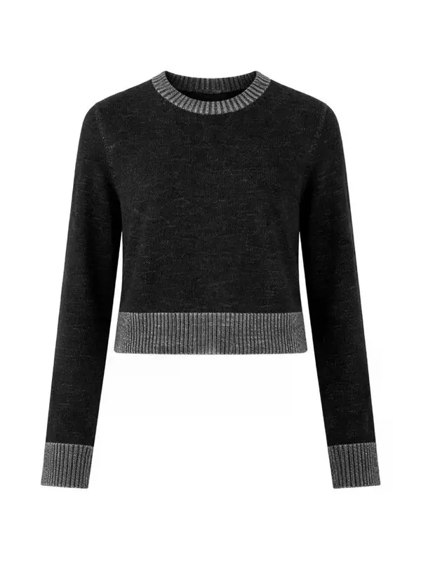 PATRICK ASSARAF Ribbed Knit Crew-neck Sweater - Black