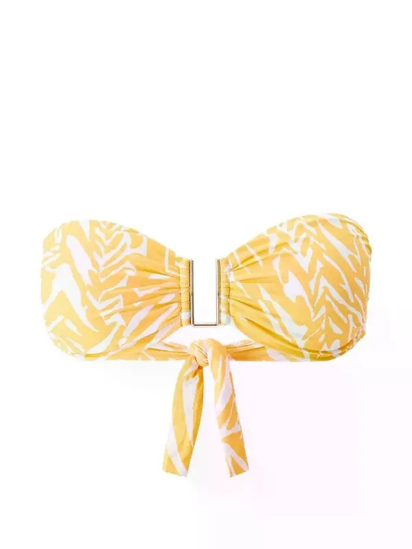 Melissa Odabash Animal-print Strapless Bikini Top - Yellow