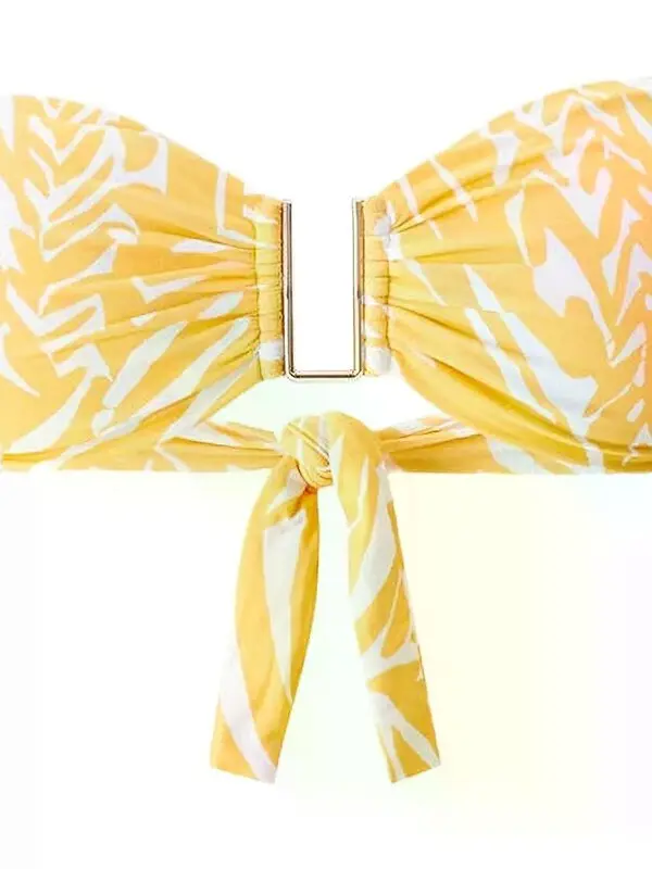 Melissa Odabash Animal-print Strapless Bikini Top - Yellow