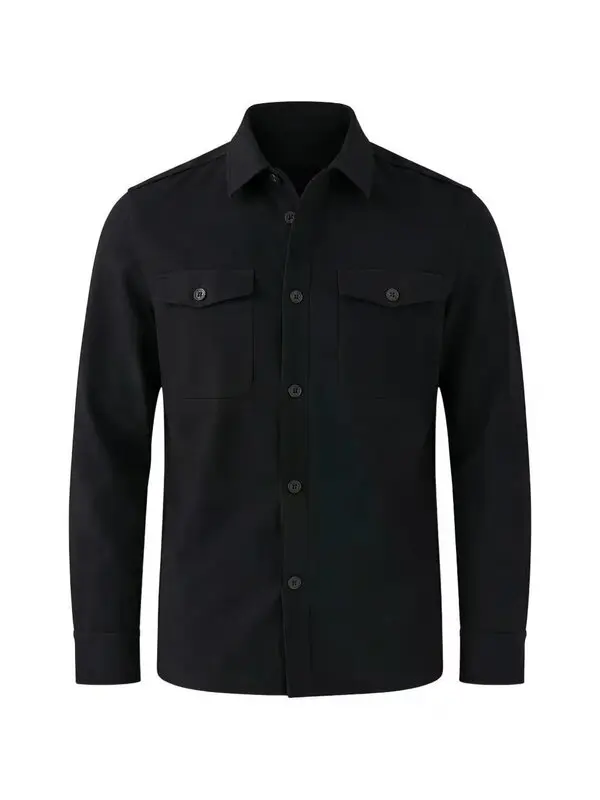 PATRICK ASSARAF Buttoned Flap Pocket Jacket - Black