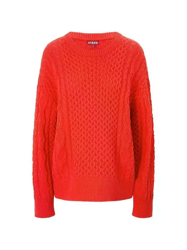 Staud Tracy Cable-knit Sweater - Red