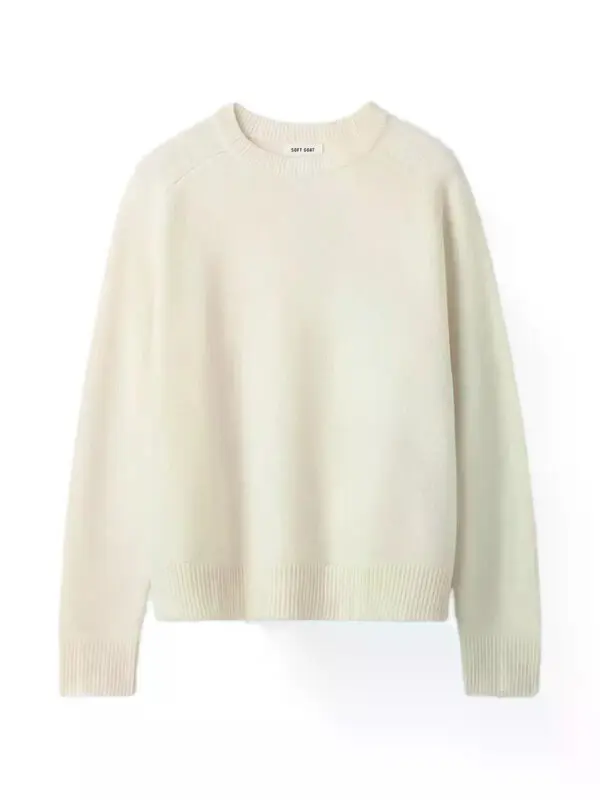 Soft Goat Boyfriend Ribbed Sweater - Neutrals