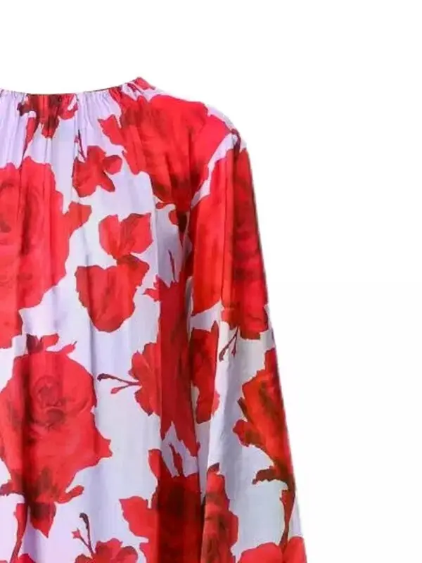 MSGM Floral Long-sleeve Dress