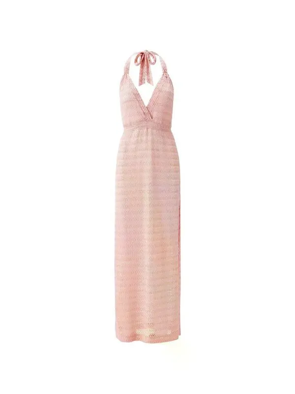 Melissa Odabash Mariah Tie-neck Maxi Dress - Pink