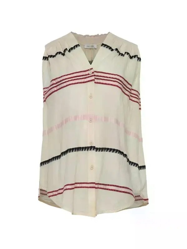 Devotion Striped Sleeveless Shirt - Neutrals