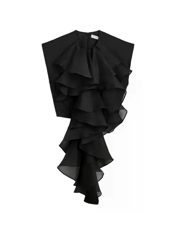 Viktor & Rolf Jabot Organza Top - Black
