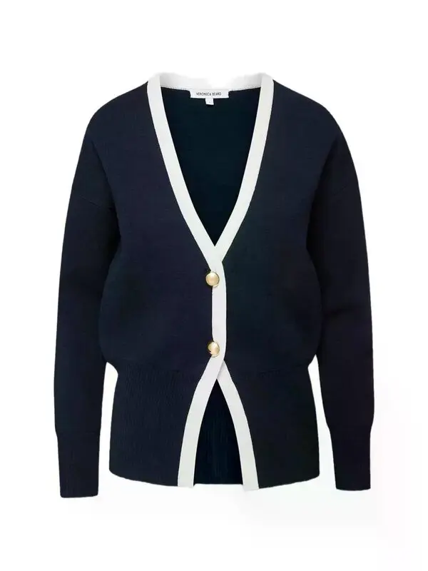 Veronica Beard Button V-neck Knitwear - Blue