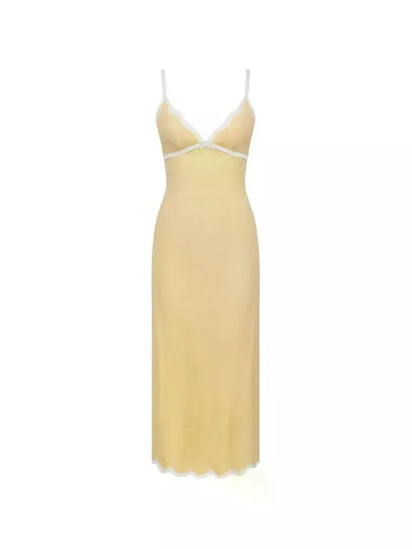 REFORMATION Sara Linen Midi Dress - Yellow