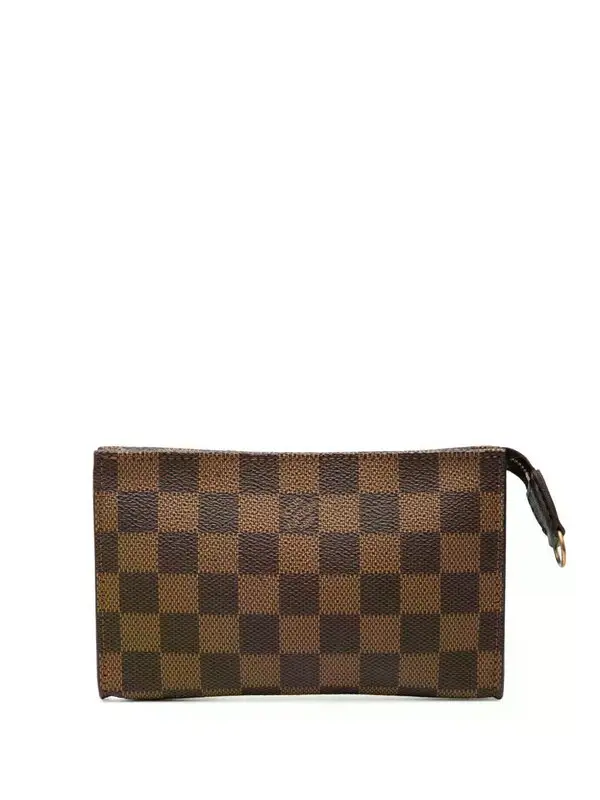 LOUIS VUITTON 1998 Damier Ebene Marais Bucket Pouch - Brown