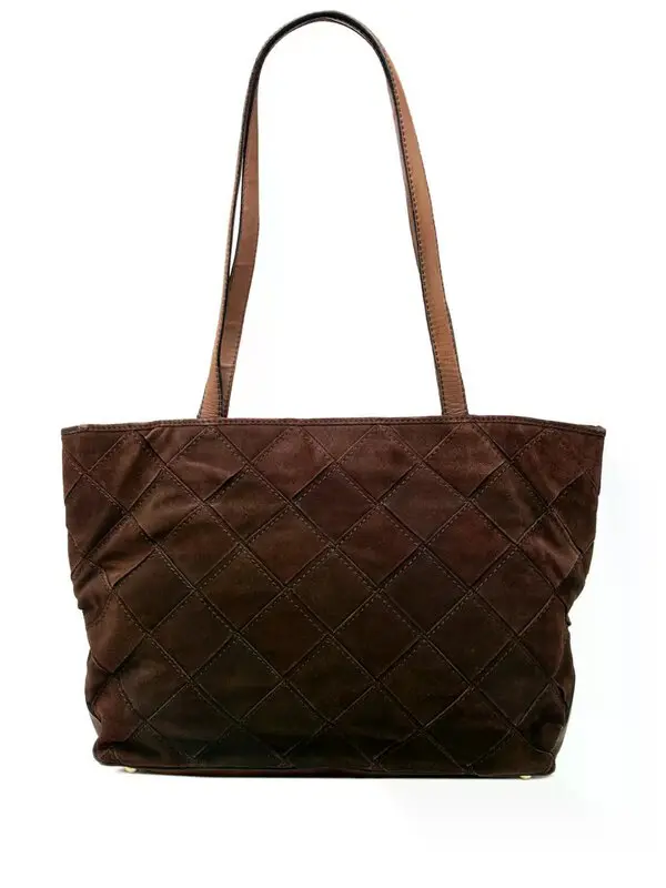 Bottega Veneta 20th Century Suede Intrecciato Tote Bag - Brown