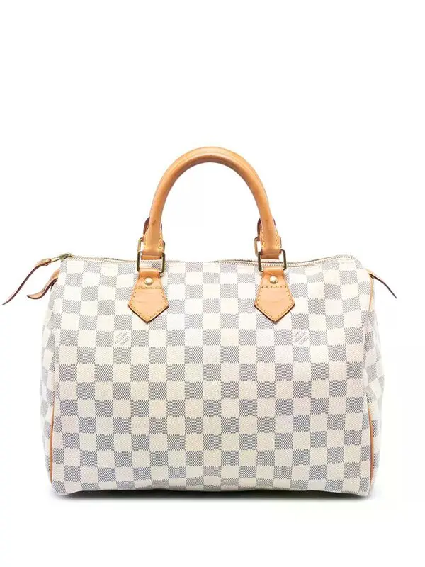 LOUIS VUITTON 2014 Damier Azur Speedy 30 Boston Bag - White