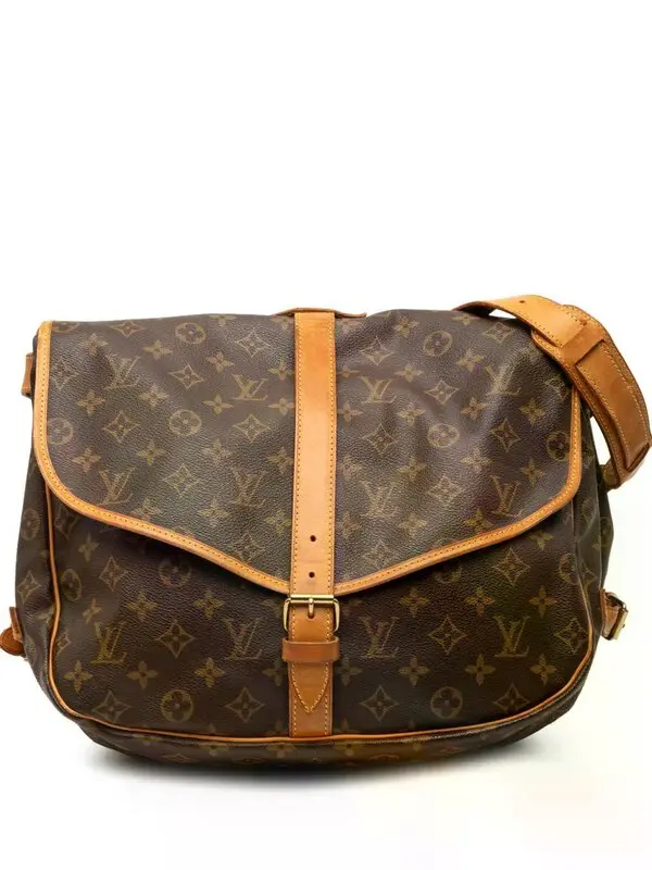 LOUIS VUITTON 1991 Monogram Saumur 35 Crossbody Bag - Brown