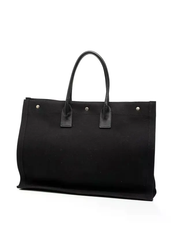 Saint Laurent 2019 Canvas Rive Gauche Tote Bag - Black