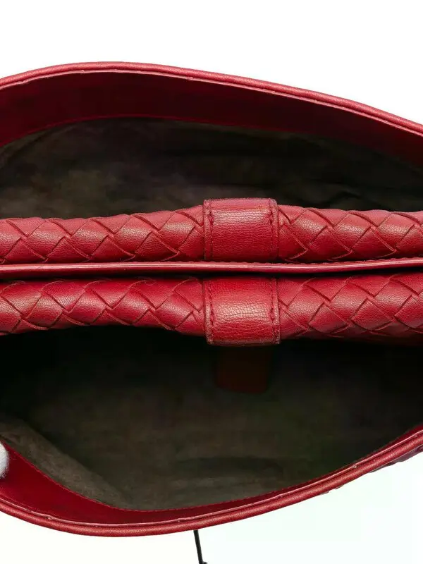 Bottega Veneta 2012-2026 Nappa Intrecciato Double Sided Flap Messenger Bag - Red