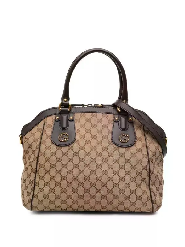 Gucci 2016-2026 Medium Gg Canvas Scarlett Satchel - Brown