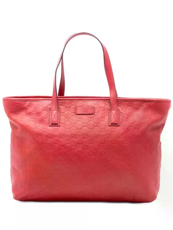 Gucci 2016-2025 Large Guccissima Tote Bag - Red