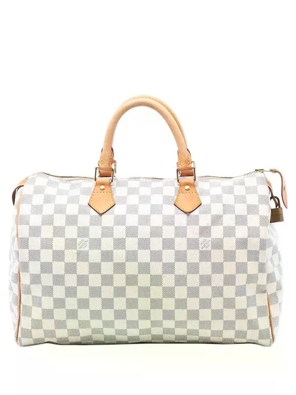 LOUIS VUITTON 2009 Damier Azur Speedy 35 Boston Bag - White