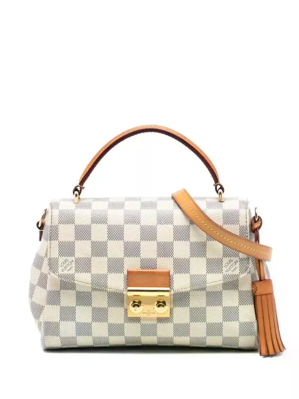 LOUIS VUITTON 2017 Damier Azur Croisette Satchel - White