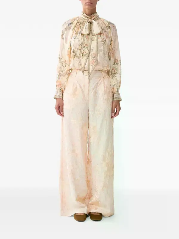Camilla Floral Print Top - Neutrals