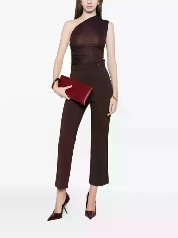 Elisabetta Franchi Tailored Stretch Crêpe Trousers With Logo Detail