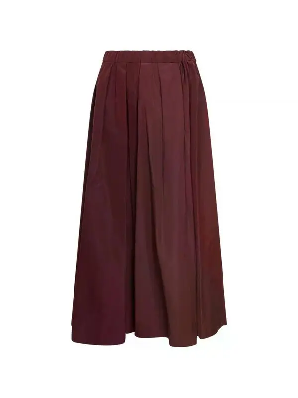 Max Mara Curvato Pleated Maxi Skirt - Red