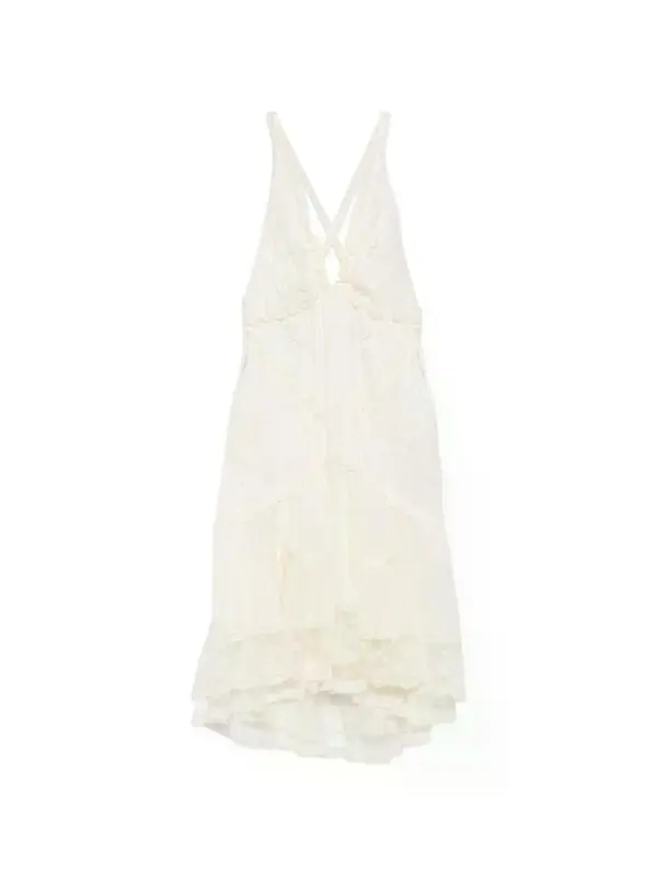 Ermanno Scervino Lace-detail Mini Dress - Neutrals