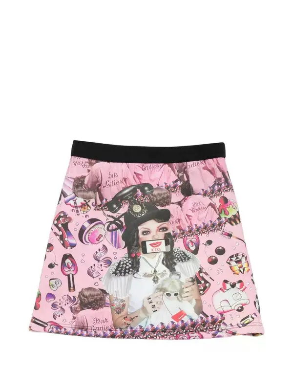 THE ARTISTYLIST Printed Mini Skirt - Pink