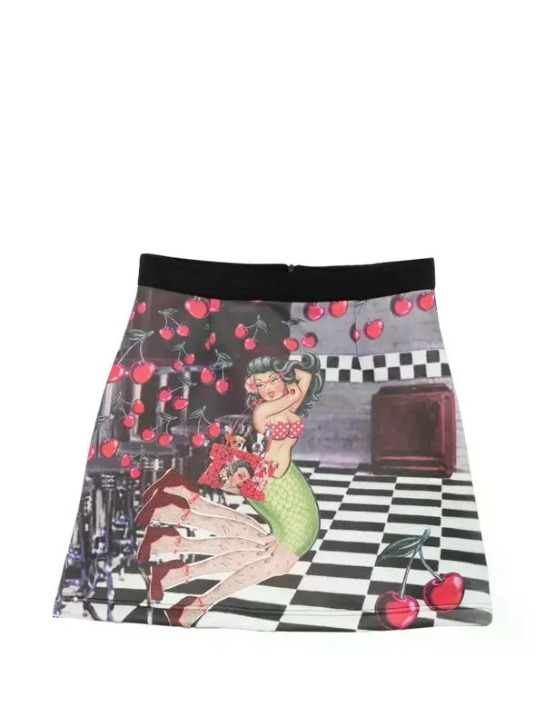 THE ARTISTYLIST Mermaid-print Mini Skirt - Black