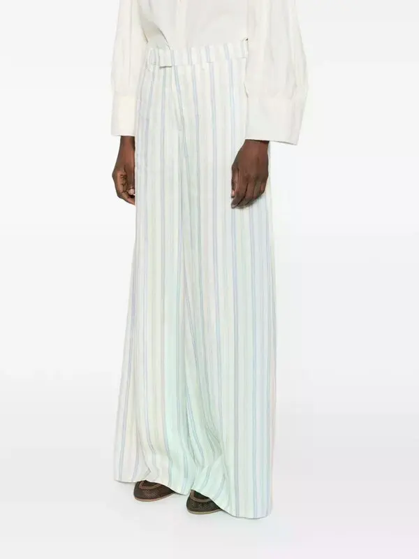BERWICH Striped Wide Leg Trousers - Neutrals