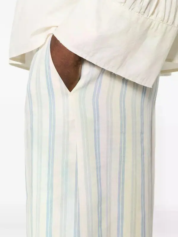 BERWICH Striped Wide Leg Trousers - Neutrals