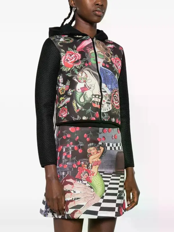 The Artistylist Patterned Zip-up Bomber Jacket