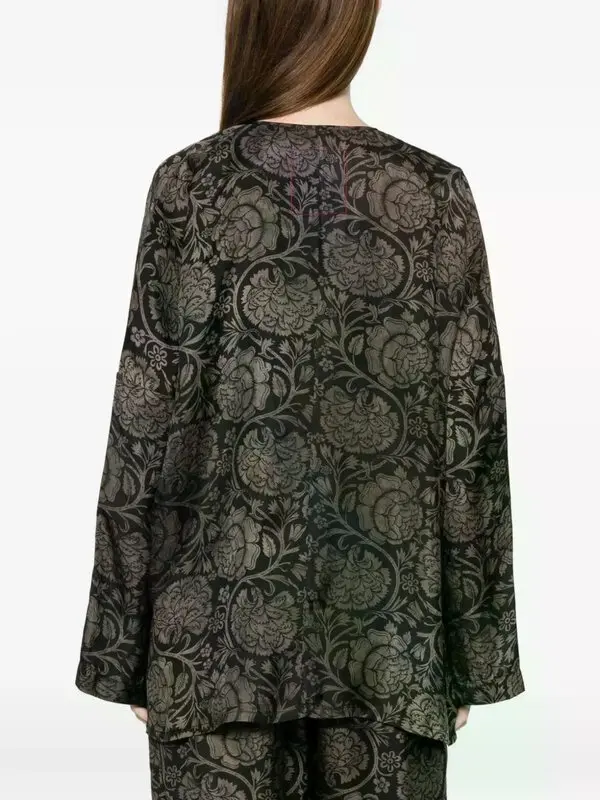 UMA WANG Tanesha Floral Blouse - Black
