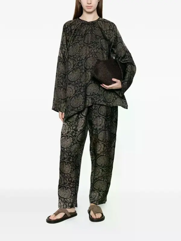UMA WANG Palmer Floral Trousers - Black