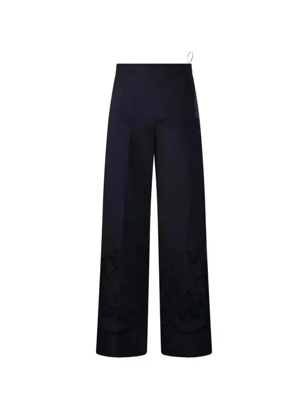 FORTE_FORTE Floral-embroidered Trousers - Blue