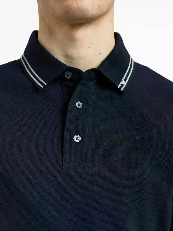 Emporio Armani Striped-collar Polo Shirt