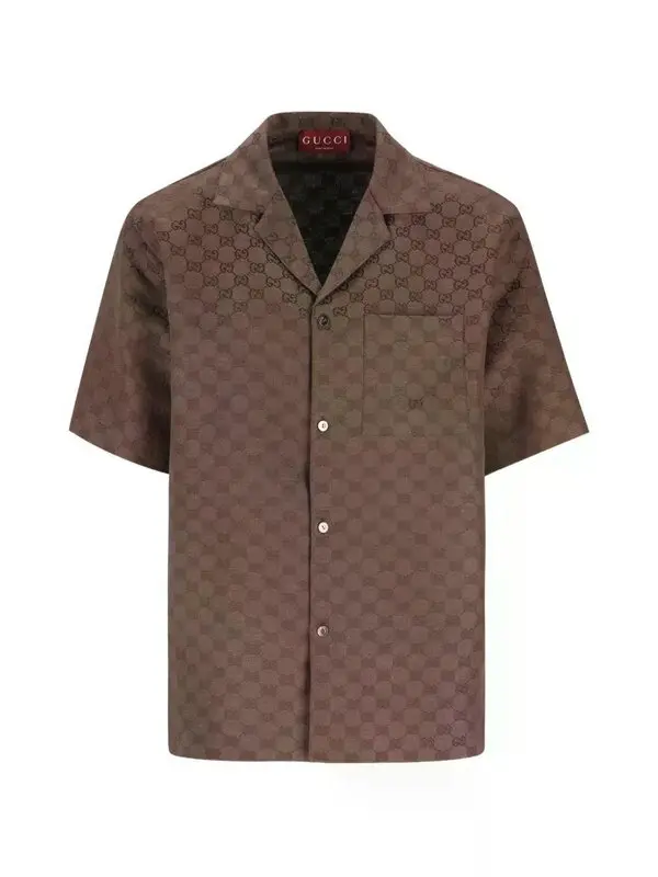 Gucci Gg-patterned Shirt - Brown