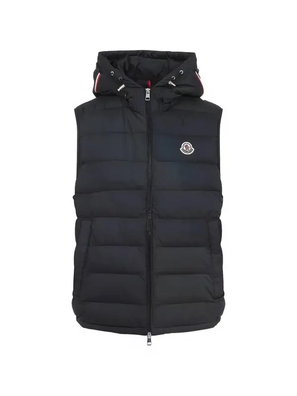 Moncler Quilted Hooded Vest - Blue