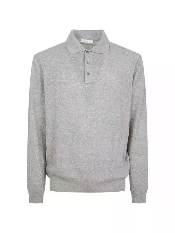 CRUCIANI Long-sleeve Polo Shirt - Grey