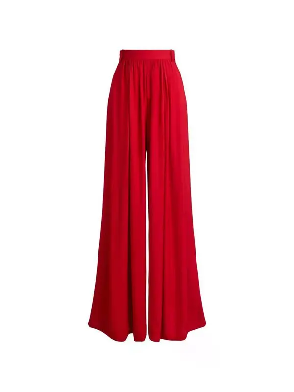 Ralph Lauren Vannesa Pleated Palazzo Trousers - Red