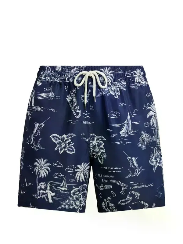 Polo Ralph Lauren Printed Swim Shorts - Blue