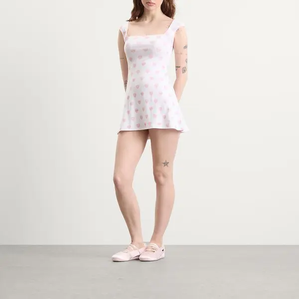 SKIMS Pointelle Cap-sleeve Mini Dress