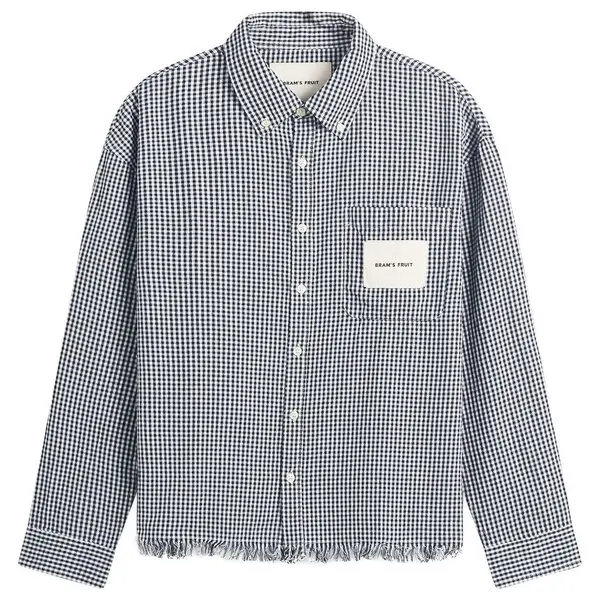 BRAM'S FRUIT Distressed Farmer’s Shirt Ls - Black