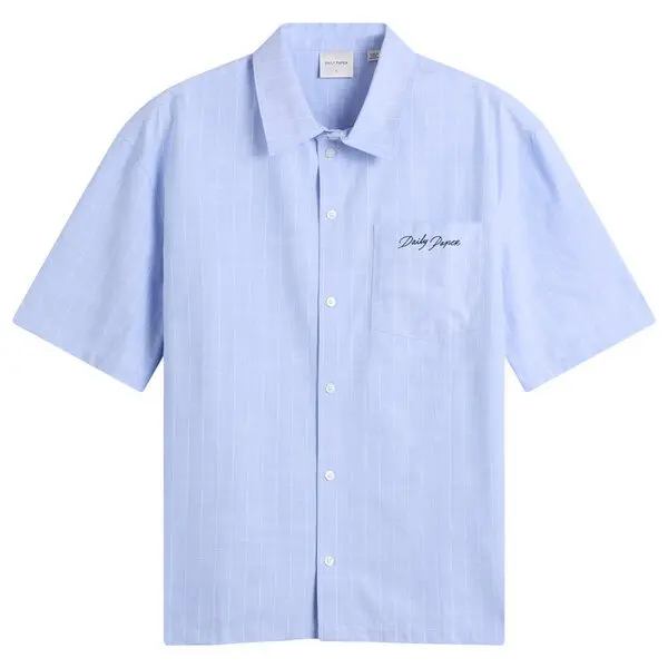 DAILY PAPER Script Short Sleeve Shirt - Blue