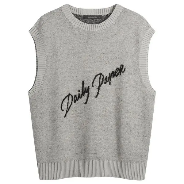 DAILY PAPER Script Logo Knit Vest - Desert Sage