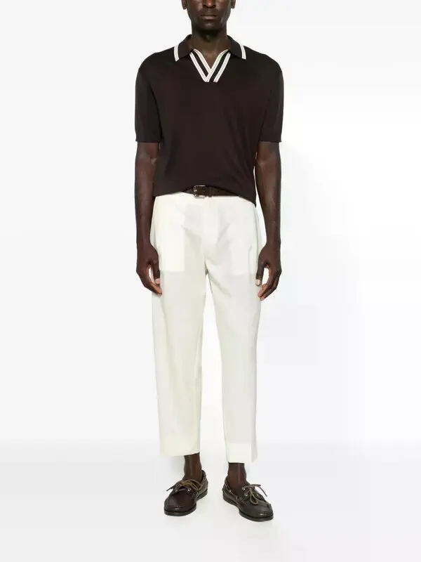 PAOLO PECORA V-neck T-shirt - Brown