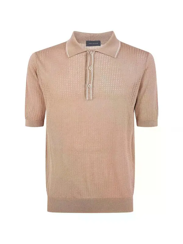 Tagliatore Perforated Polo Shirt - Neutrals
