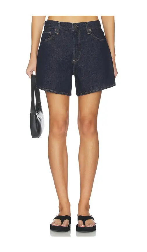 AGOLDE Leith Oversized Denim Shorts - Navy