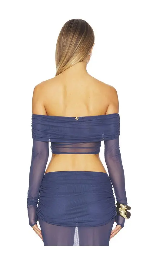 BANANHOT Lena Off-the-shoulder Mesh Top