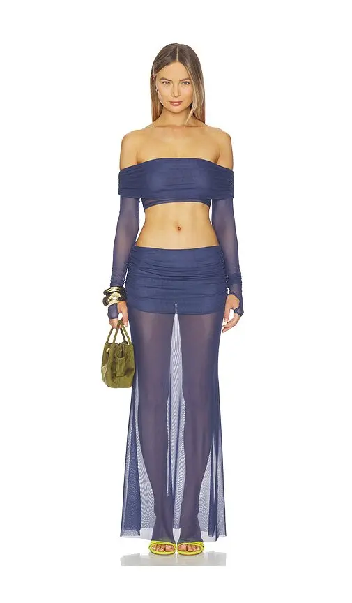BANANHOT Lena Off-the-shoulder Mesh Top