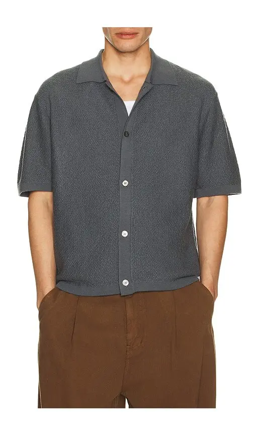 FRAME Button-front Knit Sweater - Grey